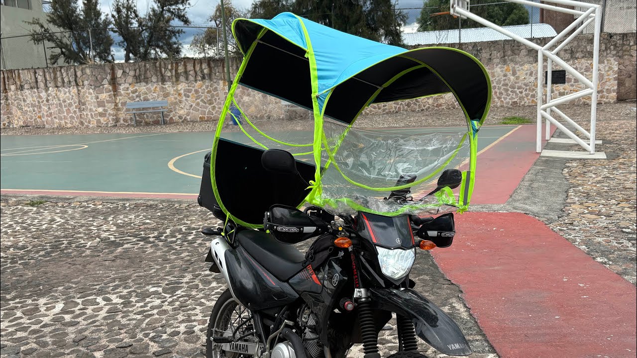 PROBANDO EL TOLDO O TECHO PARA MOTO: VALE LA PENA ? - YouTube