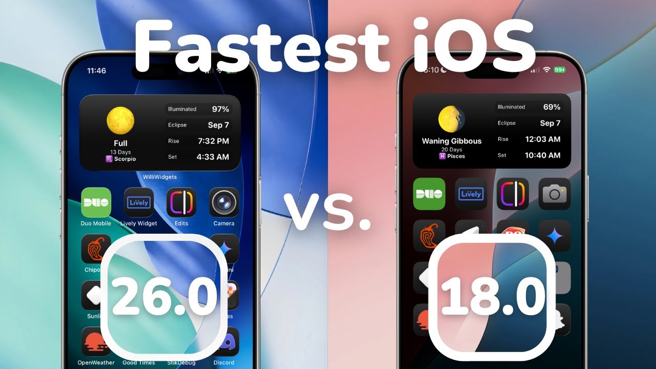 iOS BETA Speed Test: iOS 18 vs iOS 26 BETA - YouTube