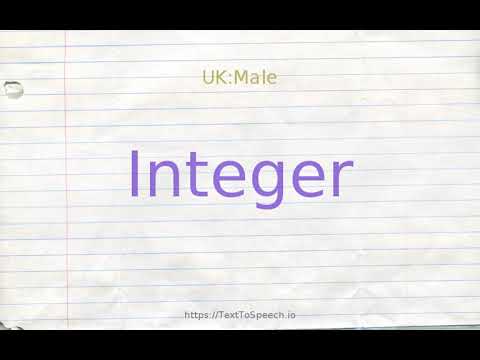 How to pronounce integer - YouTube
