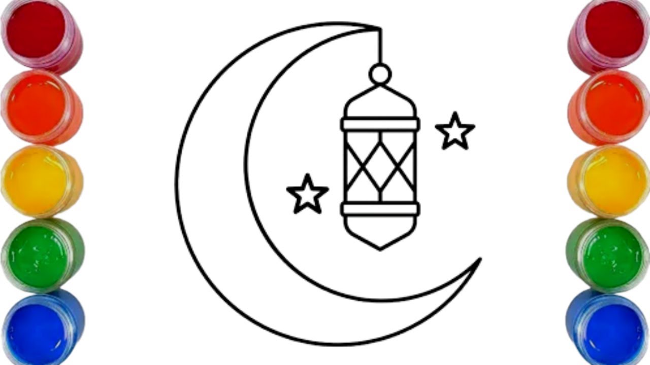 How to draw Ramadan Kareem Step by Step || Ramadan Kareem Moon Drawing ...