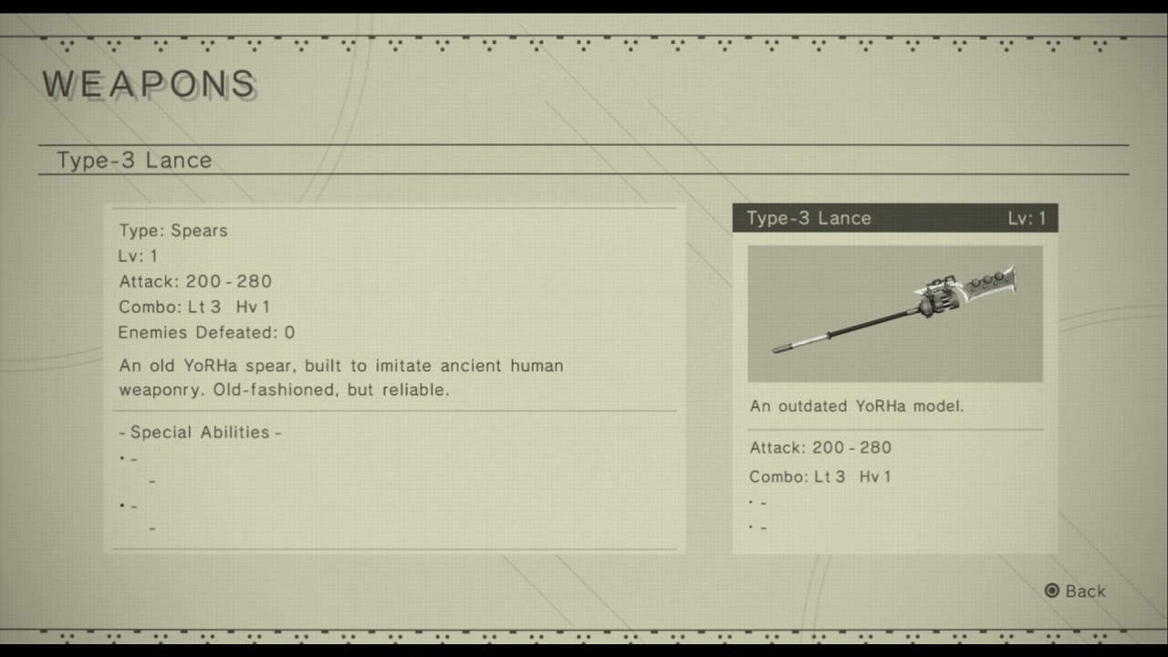 Nier: Automata Type -3 Lance Location (Secret Weapon) - YouTube