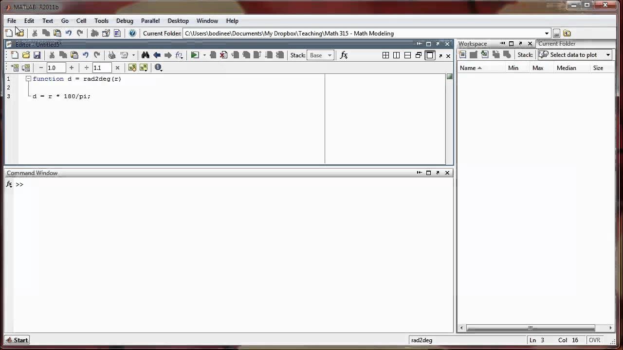Matlab M-Files 02 - Function Files Part 1 - YouTube