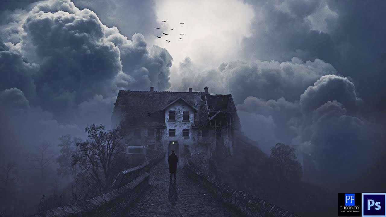Photoshop Manipulation Tutorial Old House - YouTube