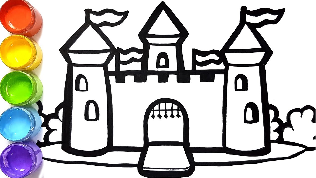 Glitter Princess Castle - Learn Colors Painting Coloring Pages Drawing ...