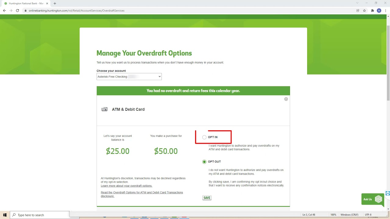 How to Manage Your Huntington Overdraft Options - YouTube