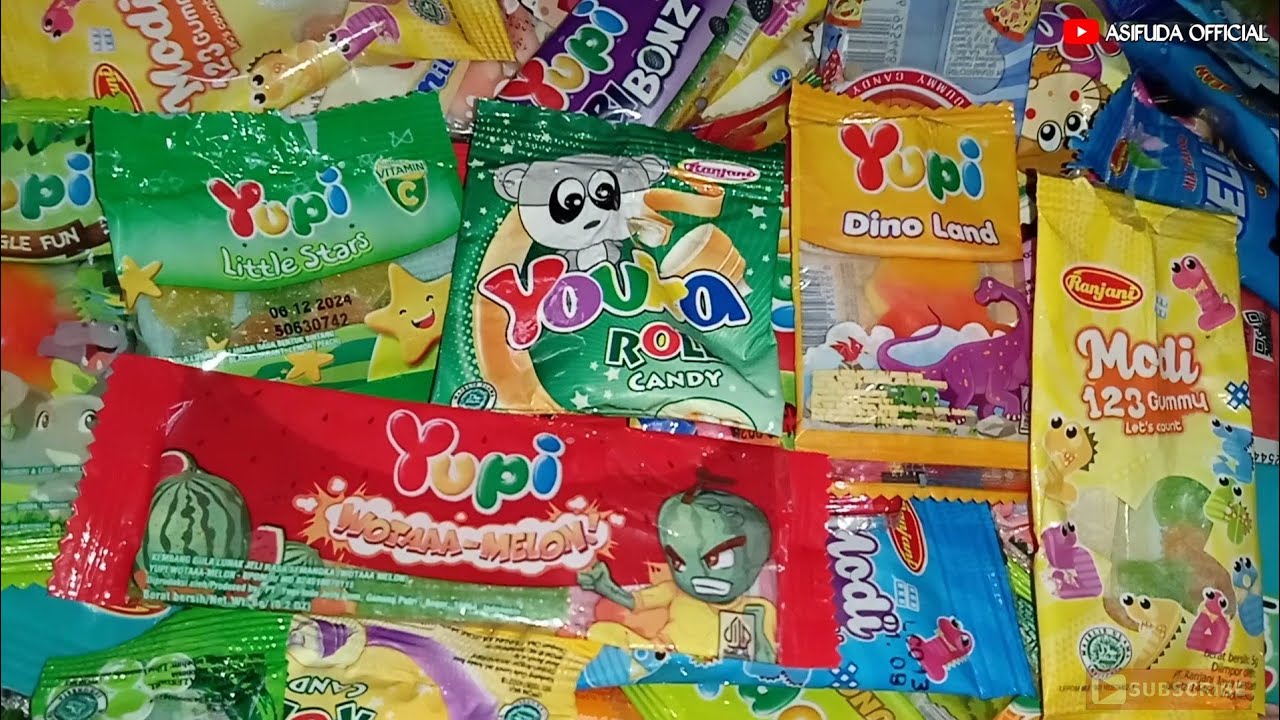Unboxing Yupi Little Stars Green🌟Youka Roll Candy Orange🍊Yupi Dino Land ...
