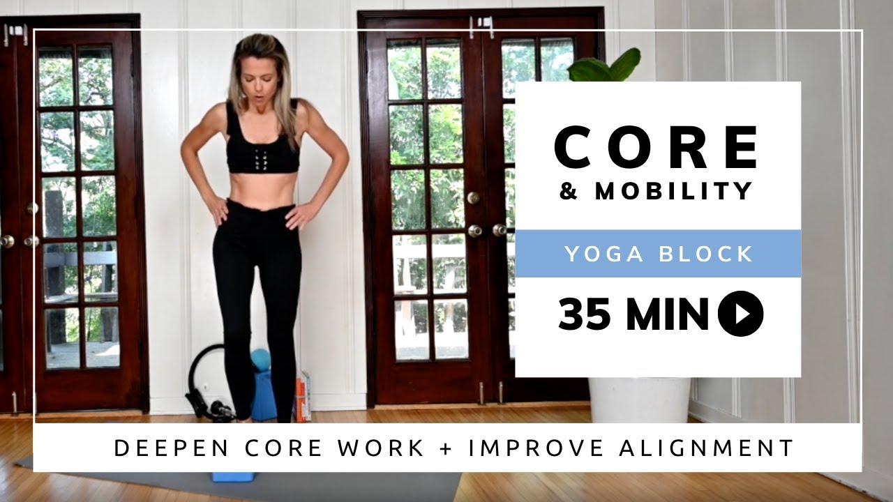 35-Min Pilates with Yoga Block | Full Body Strength, Core & Mobility ...