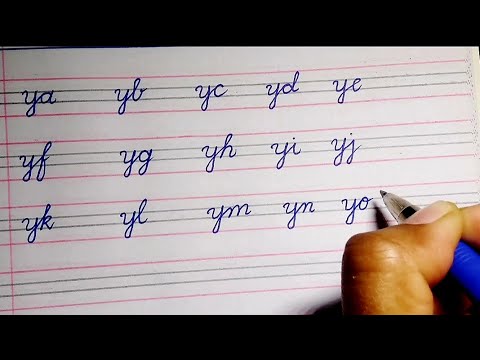 How to write in English cursive handwriting| connect letter y with all ...