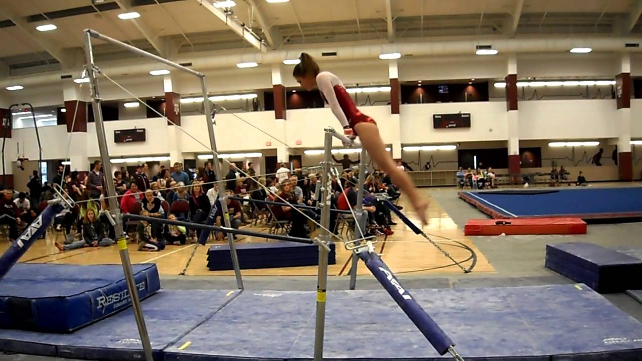 TAMU Invite 2015 (Womens): Uneven Bars -- Heidi Karp - YouTube