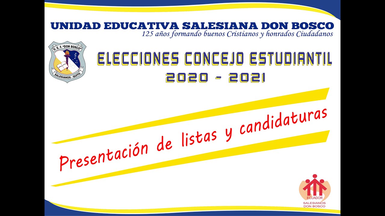 Presentación Listas al Consejo Estudiantil 2020 - 2021 - YouTube