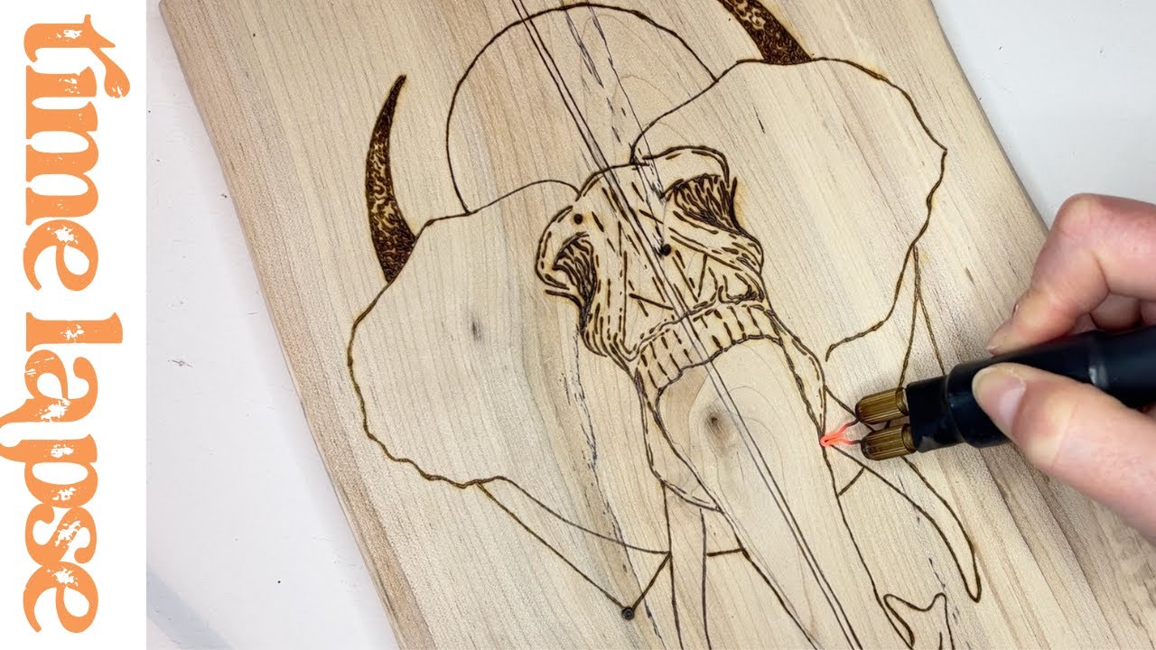 Elephant Pyrography Time Lapse | Wood Burning Art Pieces - YouTube