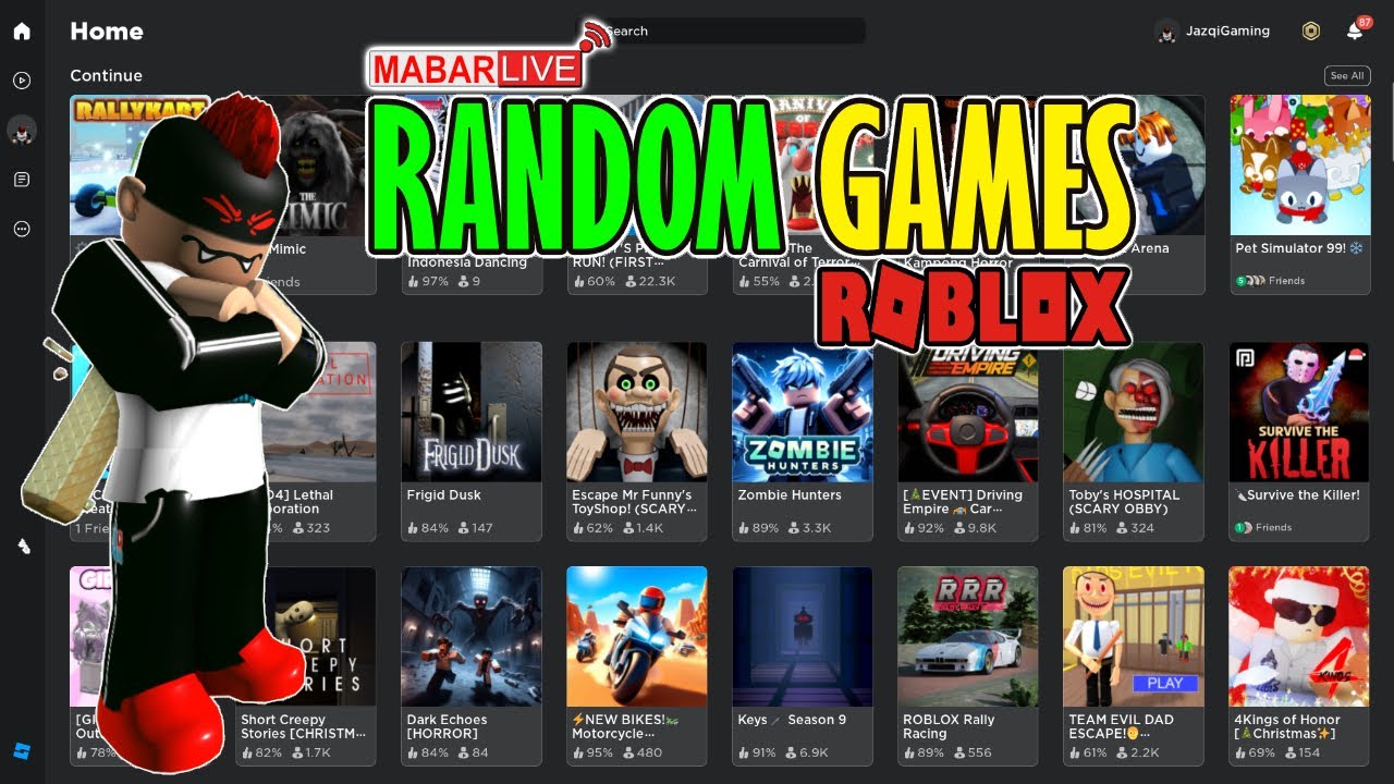 Mabar Random Game Roblox Versi Subscriber | Roblox - YouTube
