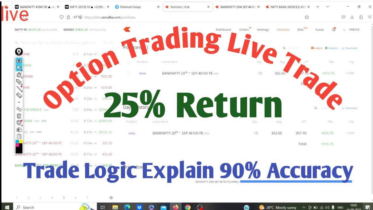 live trade I BankNifty live trade I live market analysis I Option ...