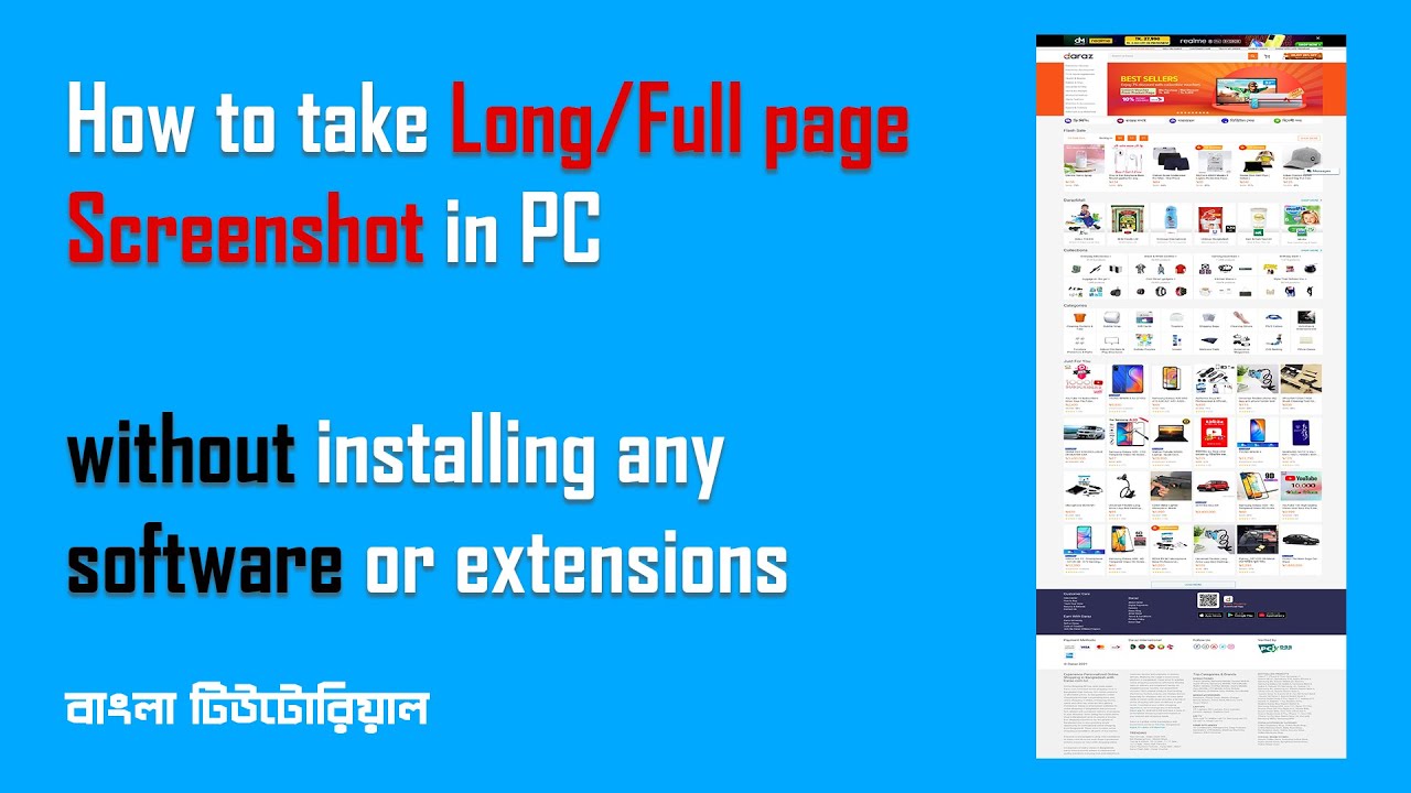 How to take long screenshot in PC | Windows 10/ MAC | without any ...