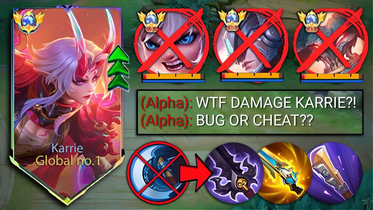 TOP GLOBAL KARRIE BEST BURST DAMAGE HACK BUILD FOR 2025!!💀 (please try ...
