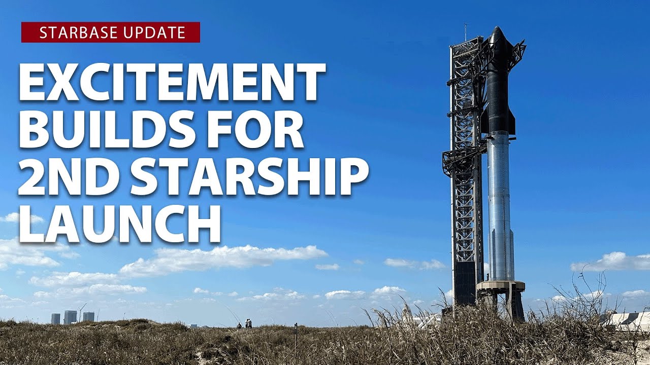 Dozens visit Starbase ahead of SpaceX's second Starship launch - YouTube