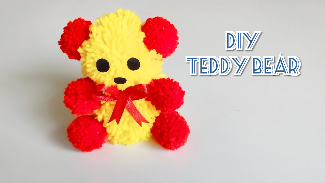 Handmade mini Teddy bear/ woolen craft idea/ make Teddy bear with ...