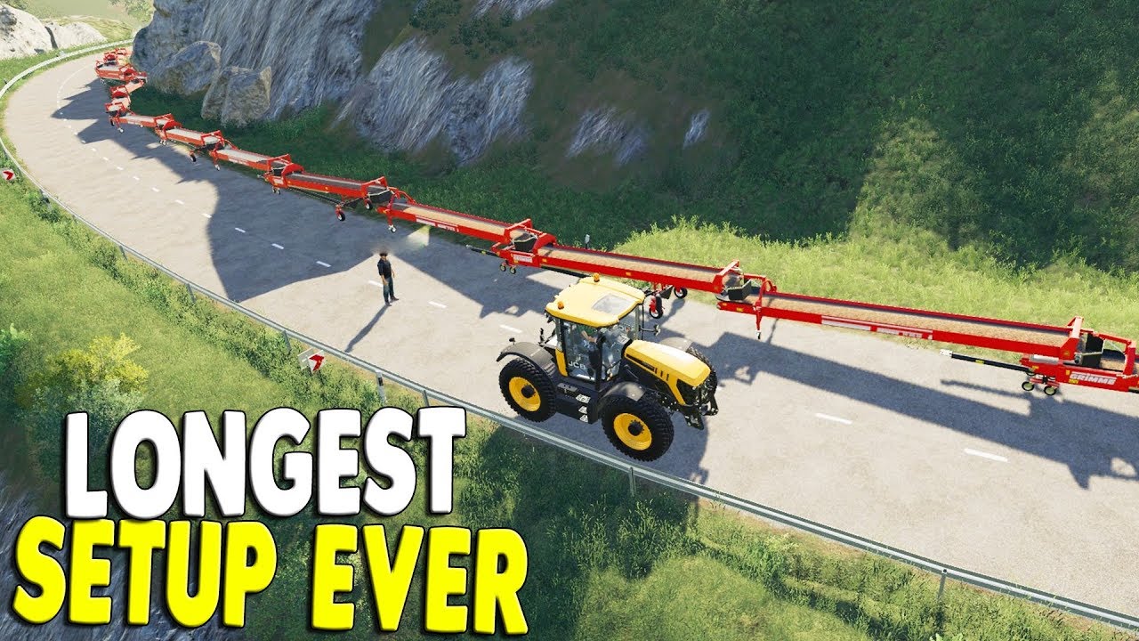 IT WORKS! CRAZIEST BIG $20M Conveyor Belt LONGEST Across FARM MAP ...