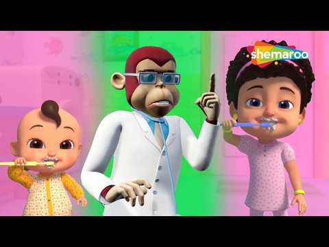 Five Little Monkey + Brush your Teeth  Nursery Rhymes for Kids | 3D Rhymes @shemarookidsjunior