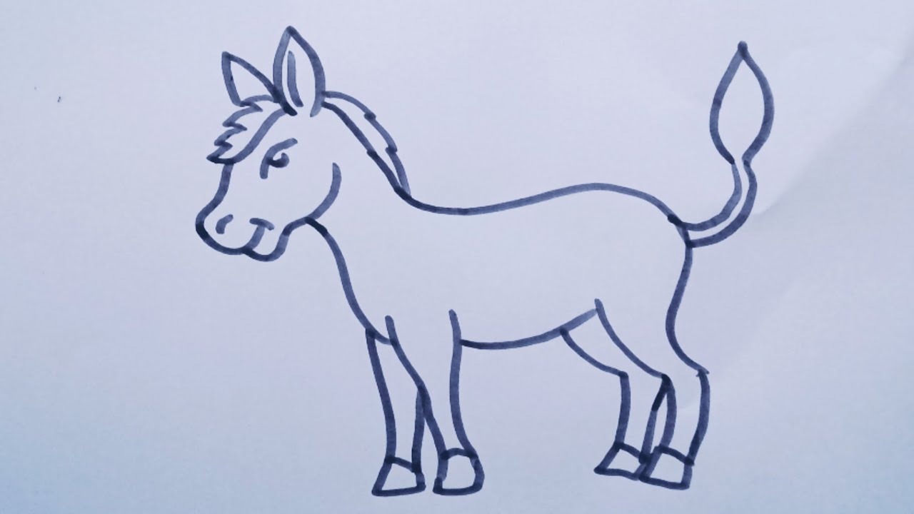 Donkey Drawing Easy: How To Draw A Donkey On Computer – OVMN