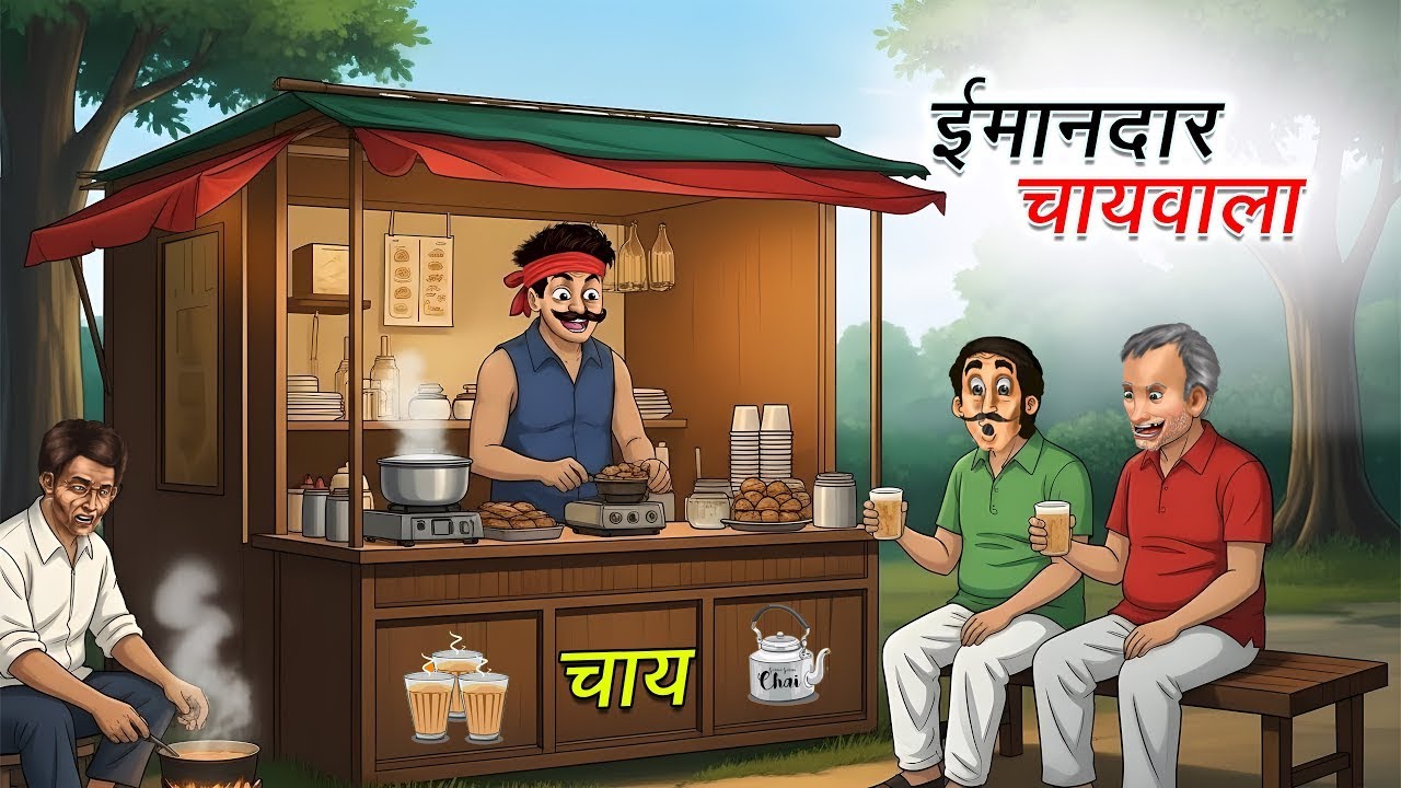ईमानदार चायवाला | IMAANDAR CHAIWALA | HINDI KAHANIYA | CARTOON STORY ...