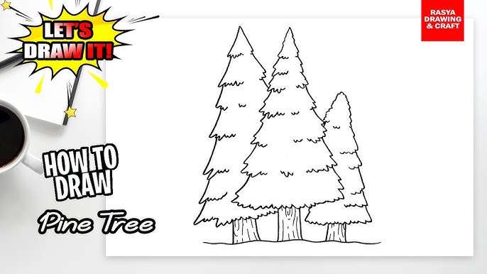 How To Draw A Pine Tree Youtube