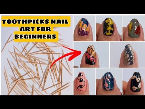 How to do Easy Nail Art Using Toothpick 2021 | DIY at Home Nail Art ...