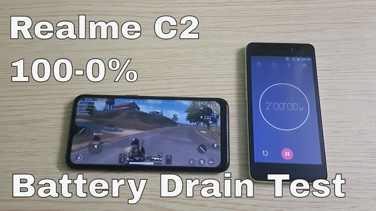 Realme C2 4000mAh Battery Drain Test - YouTube