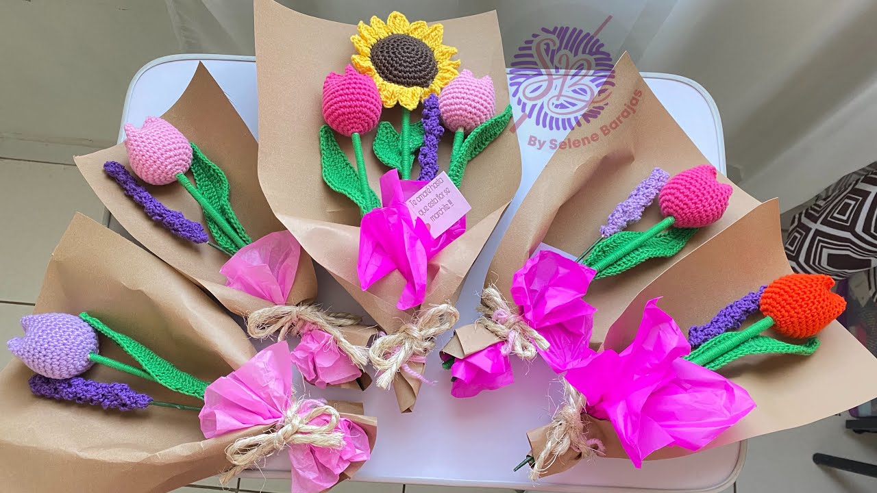 💐Como hacer RAMO de flores en CROCHET💐 - YouTube