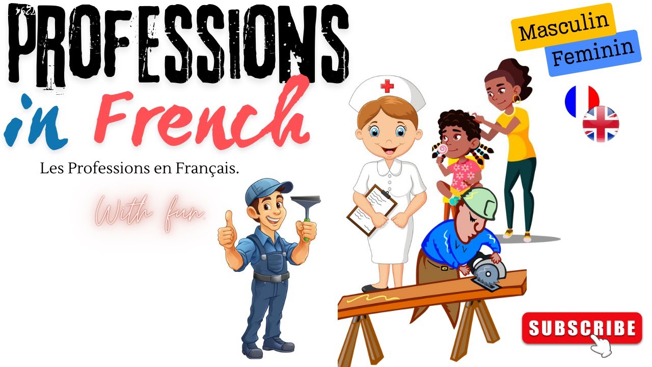 POFESSIONS IN FRENCH | LES PROFESSIONS EN FRANCAIS | FRENCH CARTOON ...