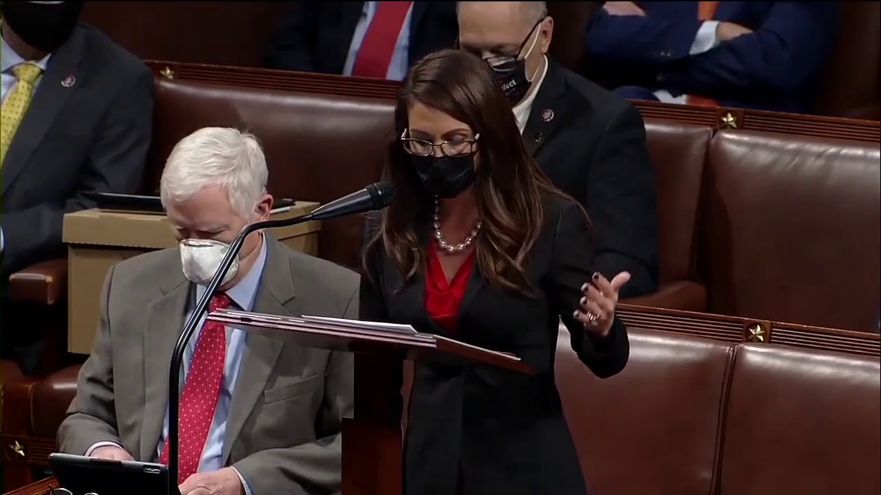 Rep Lauren Boebert shouts way through first Congressional speech - YouTube