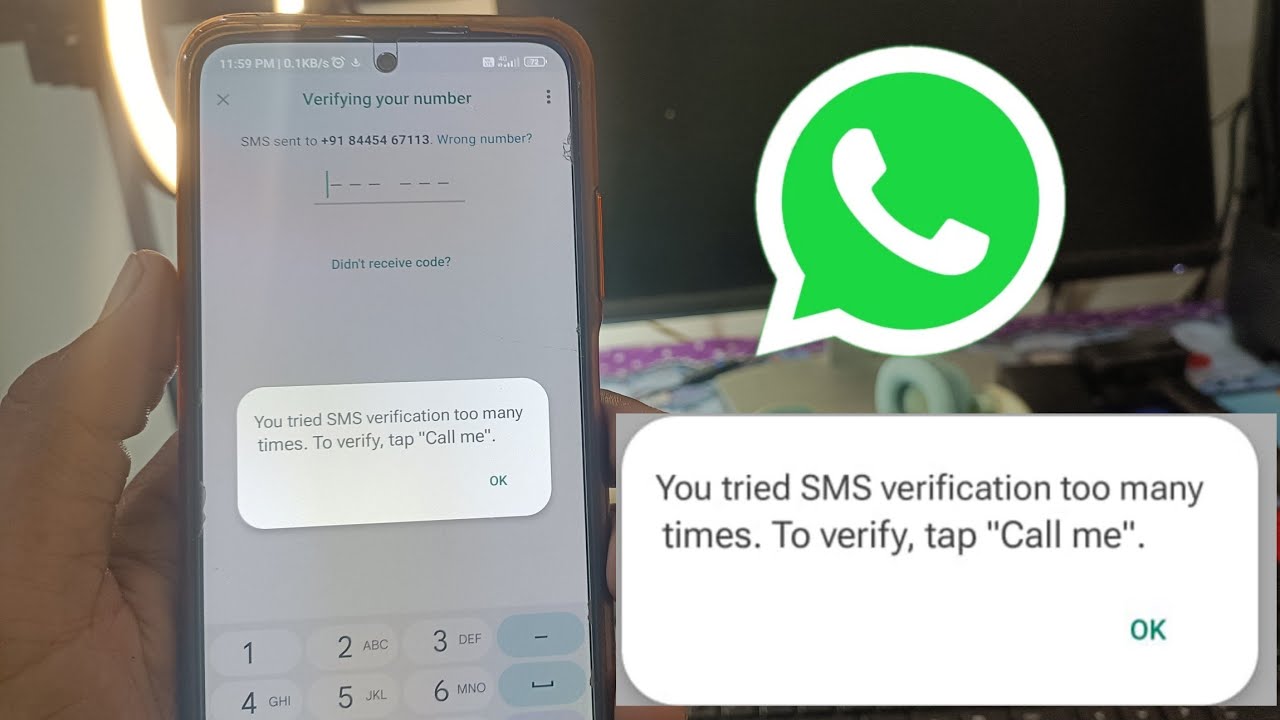 you tried sms verification too many times to verify tap call me - YouTube