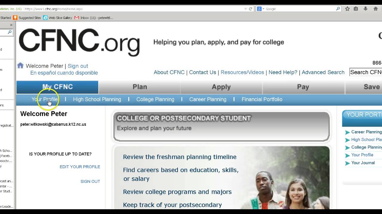CFNC Creating an account - YouTube