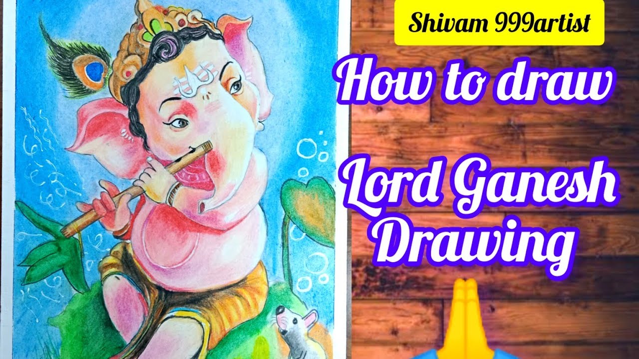 How to draw lord Ganesh🚩🙏🙏 drawing with pencil colour full tutorial step by step - YouTube