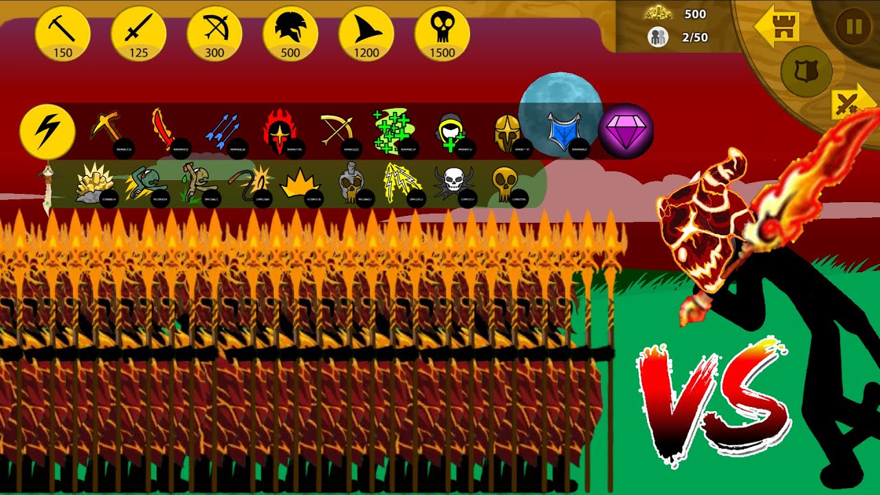 9999 SPEARTON LAVA VS 1 GIANT LAVA TITAN IN INSANE MAP | STICK WAR ...