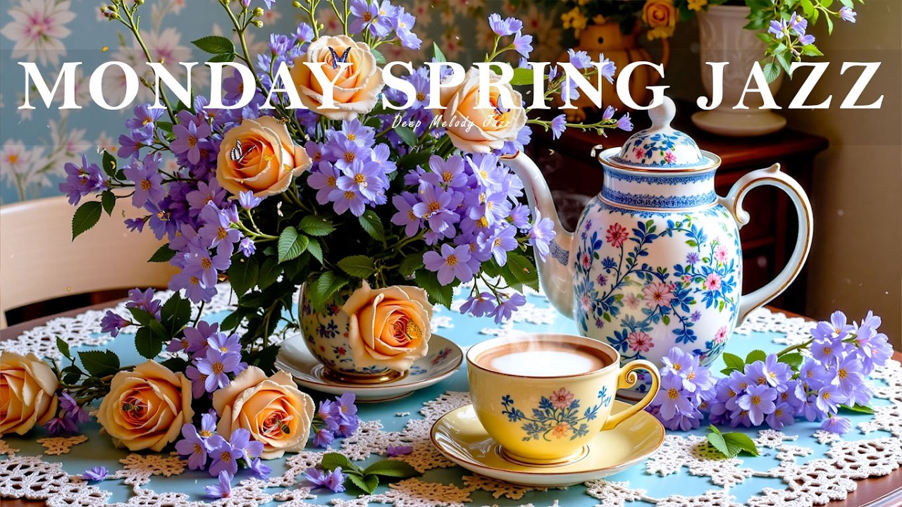 Monday Spring Bossa Nova Jazz | Cozy Coffee Shop Vibes ~ Soft Chill ...