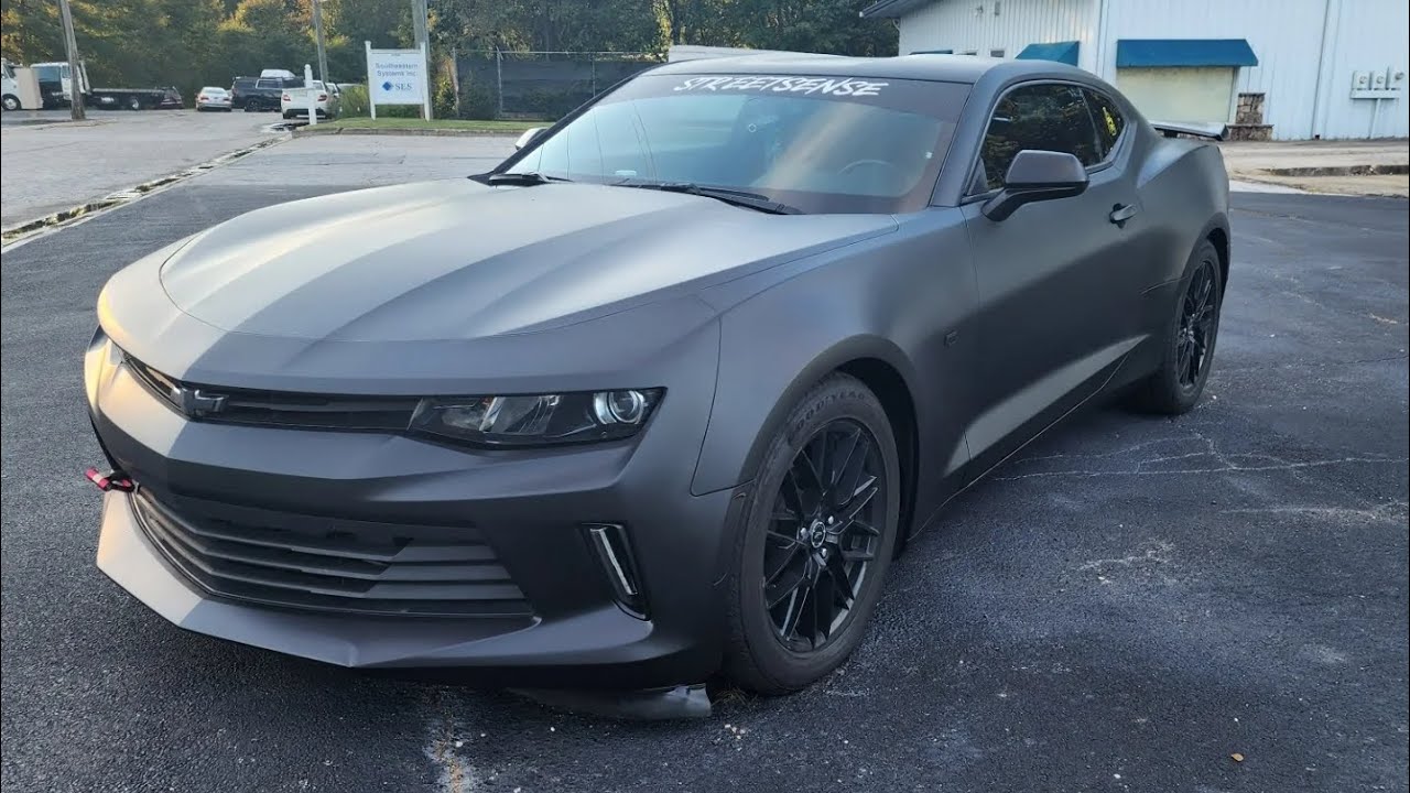 We liquid wrapped a 6th gen camaro matte black - YouTube