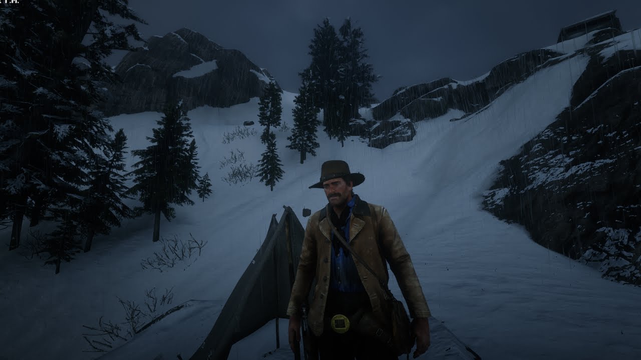 Arthur Morgan's Snowy Mountain Walk and the Freezing Rain | RDR2 ASMR ...