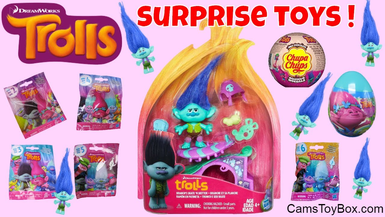 Dreamworks Trolls Surprise Toys Blind Bags Chupa Chups Egg Branch Skate ...