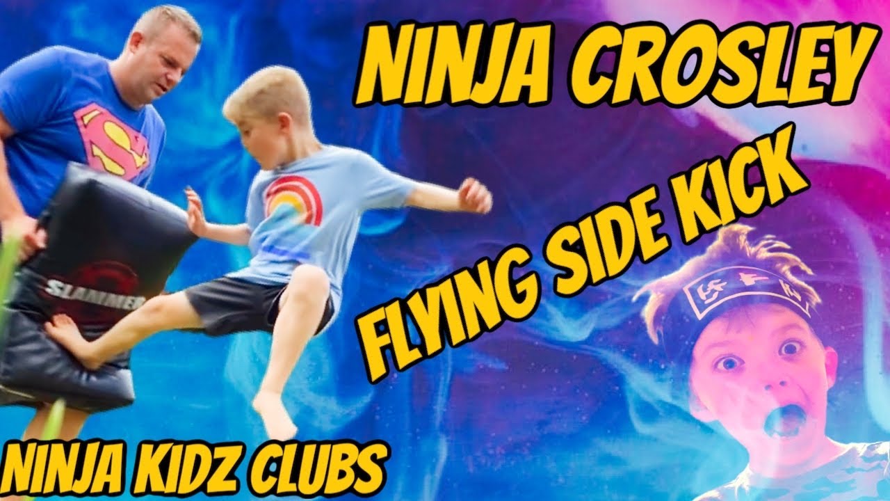 Ninja Kidz Clubs Flying Side Kick - YouTube