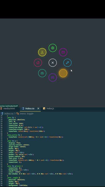 Animated Radial Menu Using Html Css And Vanilla Javascript Source Code Codeclear9390 
