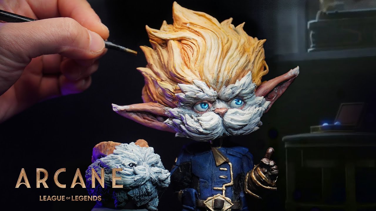 하이머딩거 교수님 만들기 ㅣ Sculpting Professor Heimerdinger 'arcane' - YouTube
