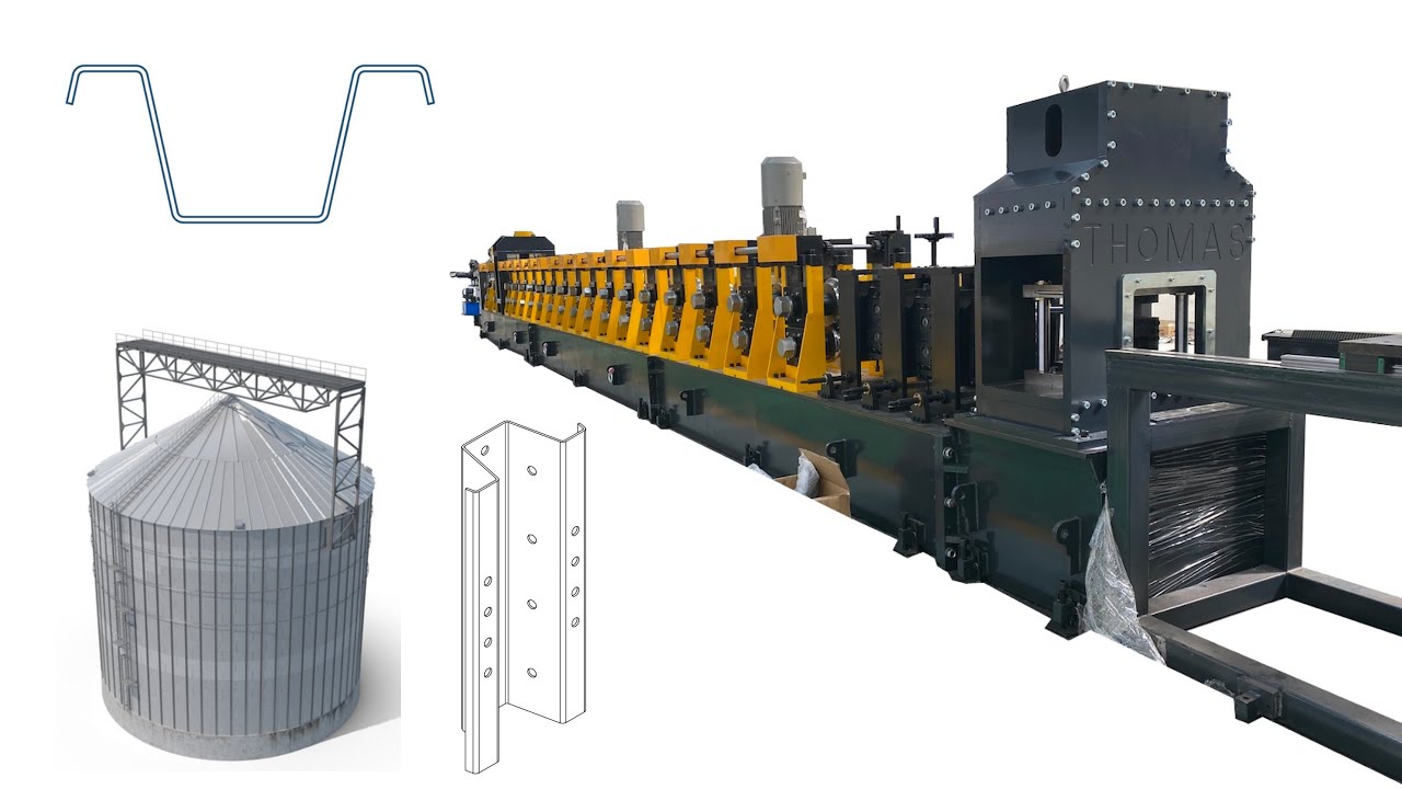 Production line for silo stiffener | Grain silo racking line | silo ...