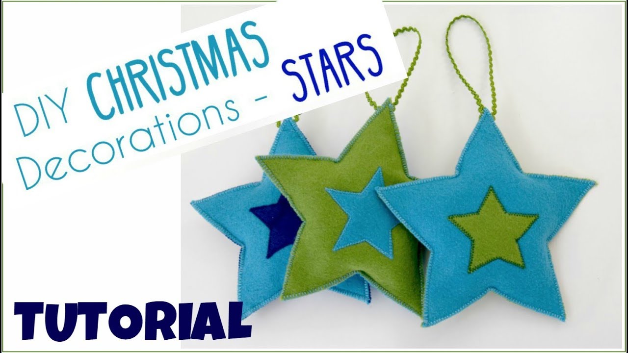 DIY Christmas Decorations - Felt Stars Free Pattern - YouTube