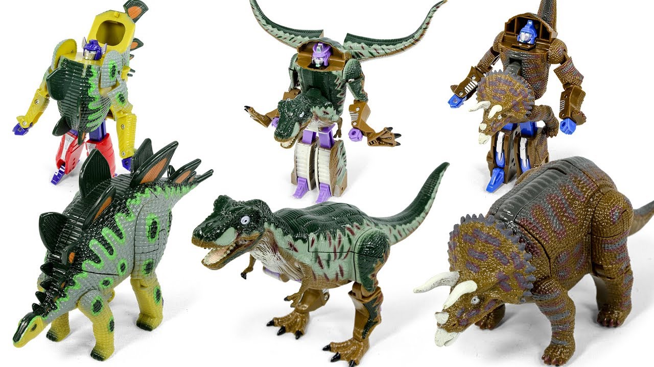 Dino Soldier Machine Tyrannosaurus Triceratops Stegosaurus Toy ...