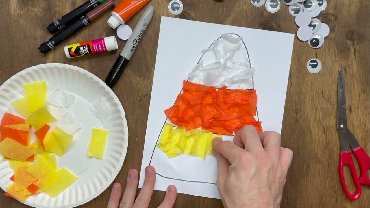 Crafty Kids: Tissue Paper Candy Corn Tutorial - YouTube