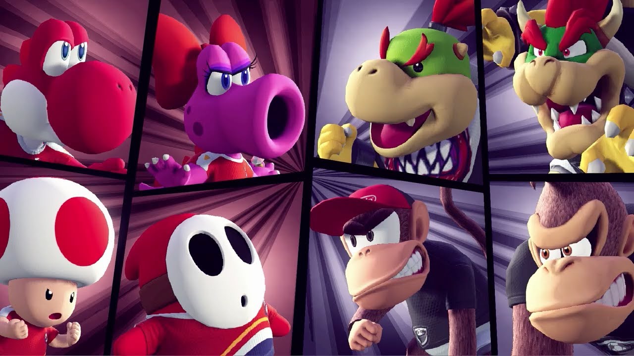 Mario Strikers: Battle League Team Birdo vs Team Bowser Jr. Gameplay HD ...