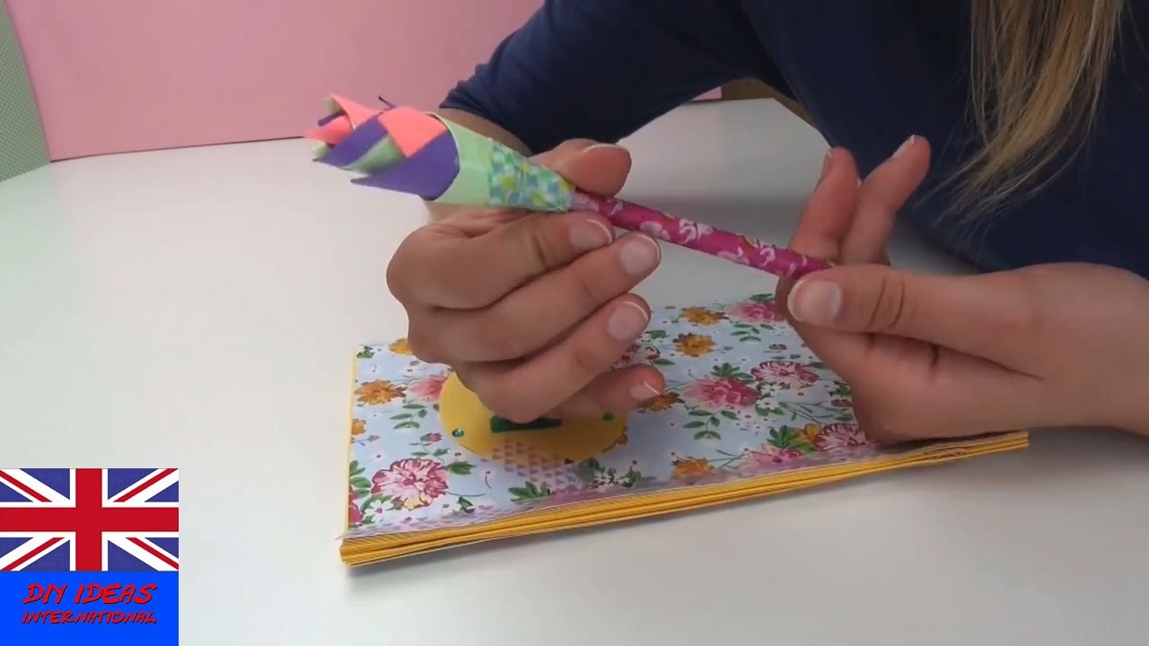 Paper Flower Pencil Tutorial: How to make a beautiful flower for your ...