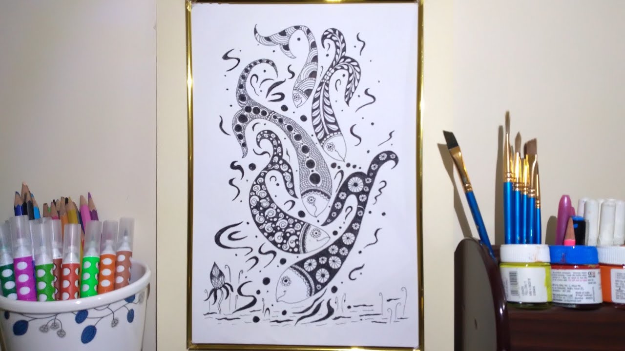 ZEN DOODLE ART/ FISH🐟🐋 - YouTube