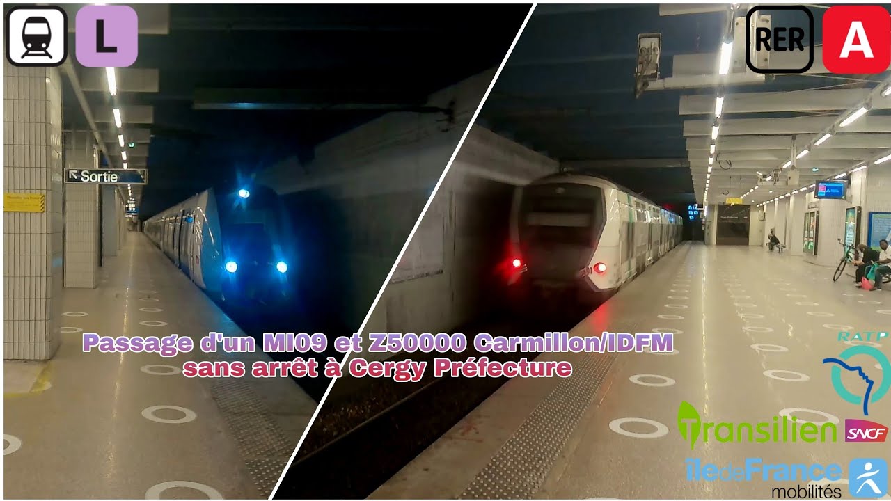 [RER A + Transilien L] Passage d'un MI09 et Z50000 Carmillon/IDFM sans ...